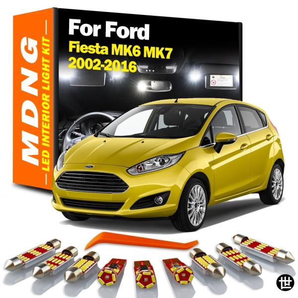 MDNG CANバス フォード フィエスタ MK6 MK7 2002-2013 2014 2015 2016 車用電球 LED インテリアマップドームトランクライトキット 自動車アクセサリー