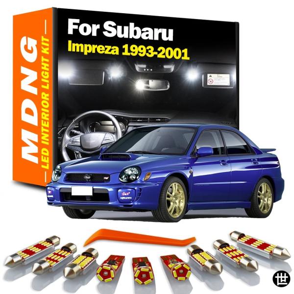 MDNG 9個 1993-2000 2001 スバル インプレッサ CANバス 車両電球 LED インテリアドーム マップリーディングトランク ナンバープレートライトキット