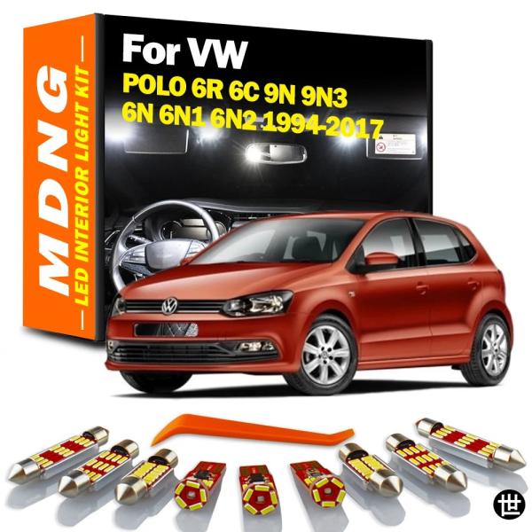 MDNG CANバス 車用ランプ LED インテリアバルブキット VW フォルクスワーゲン POLO 6R 6C 9N 9N3 6N 6N1 6N2 1994-2017 車両マップドームトランクライト用