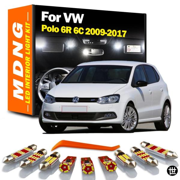 13個 LED電球 インテリアマップ ルーフ フットウェルライトキット VW フォルクスワーゲン ポロ 6R 6C 2009 2012 2013 2014 2015 2016 2017 アクセサリー