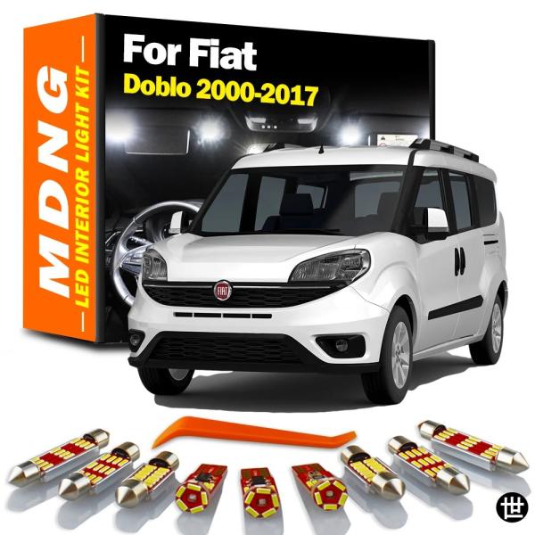 MDNG 7個 CANBUS 室内ランプ フィアット ドブロ 2000-2013 2014 2015 2016 2017 車両電球 LED インテリアマップドームライトキット エラーなし