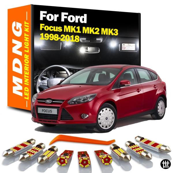 フォードフォーカスMK1 MK2 MK3 1998-2016 2017 2018用MDNG 車内灯 LEDインテリアドームマップライトキット 車用LED電球 CANバス エラーなし