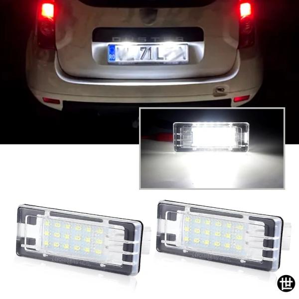 2個LEDテールナンバープレートライト(エラーフリー)DACIA DUSTER MK1 LOGAN MK2 LODGY RENAULT LAGUNA FLUENCE CAPTUR ESPACE ZOE用