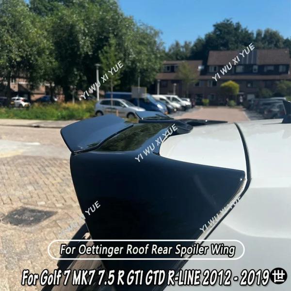 VW GOLF 7 GTI MK7 7.5 GTI GTD GTE R R-LINE 2009-2020 OETTINGERスタイル ルーフスポイラーエクステンション フラップ リアウィング カーチューニング