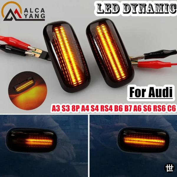 ダイナミックウィンカー LED フラッシュライトサイドマーカーインジケーターライトアウディ A3 S3 8P A4 S4 RS4 B6 B7 A6 S6 RS6 C6 INTERMITENTES