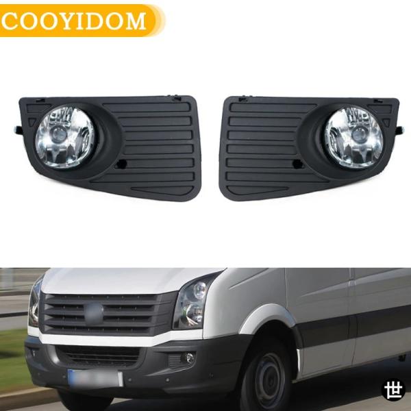 VW CRAFTER 2006-2017用 フロントバンパー フォグランプ カバートリム メッシュ フォグランプ グリル グリル 2E0807675 2E0807674 アクセサリー