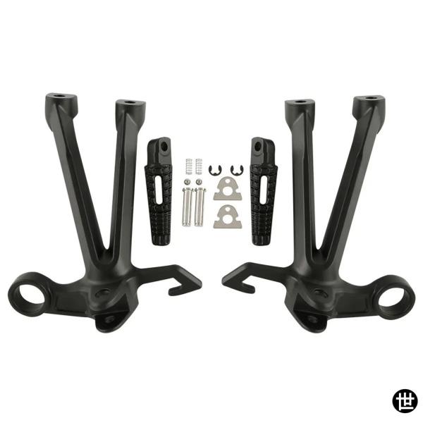 バイク用リアフットレストフットペグブラケットセット スズキ GSXR 1000 2007-2008 K7 K8 ブラックシルバー