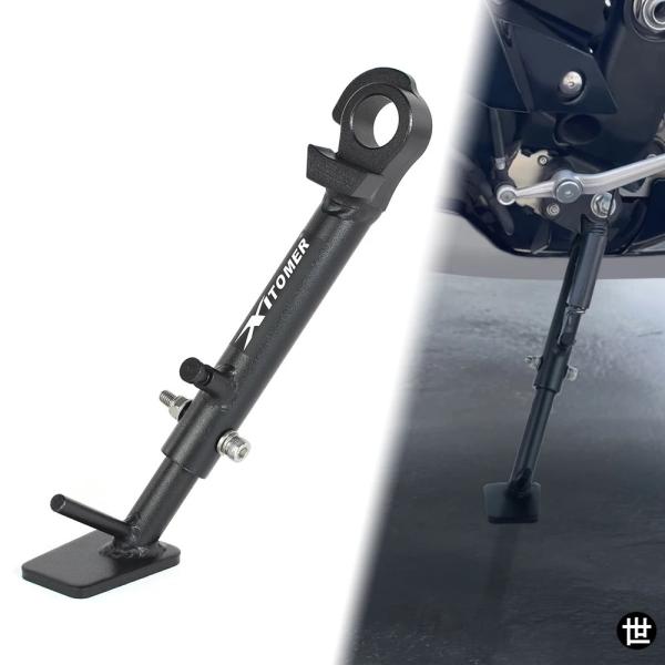 キックサイドスタンド サイドスタンド パーキングブラケット ヤマハ YZF-R6 2006-2023 YZF-R6 RACE 2024-2025 バイク用 調節可能キックスタンド