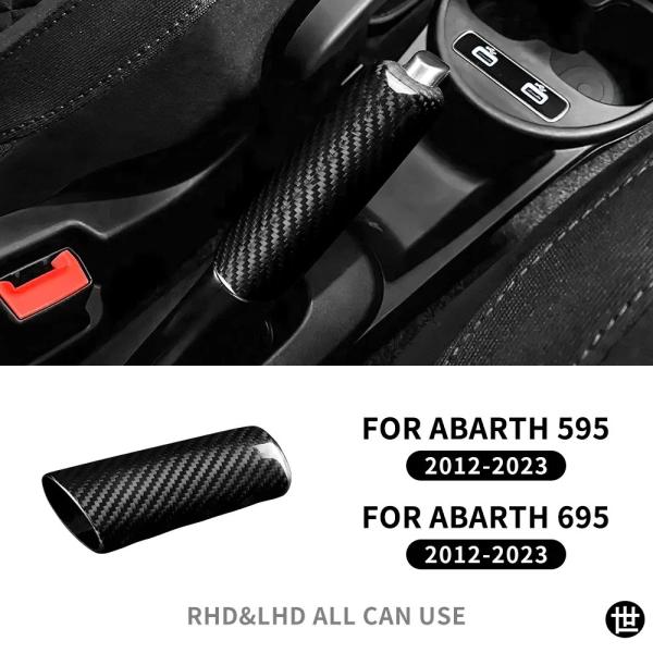 アバルト 595 695 2012-2014 2015 2016 2017 2018 2019 2020 2021 2022 2023 用リアルハードカーボン製ハンドブレーキカバー