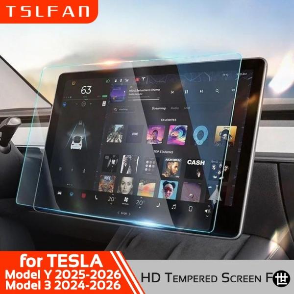 TESLA MODEL 3 HIGHLAND 2024-2026 Y用 JUNIPER HD強化ガラスフィルムスクリーンプロテクターナビゲーション保護カバーアクセサリー