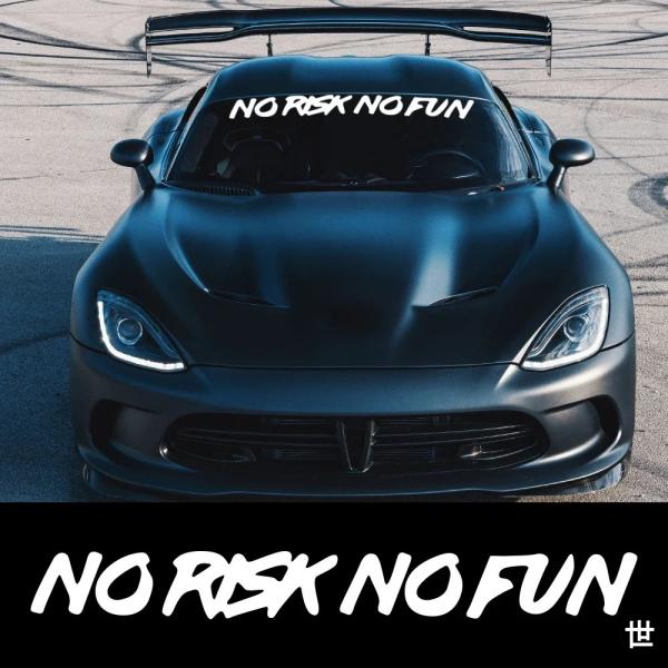 車のフロントリアウィンドウステッカー NO RISK NO FUN レターバナーデカール ビニール防水外装装飾スタイリングアクセサリー