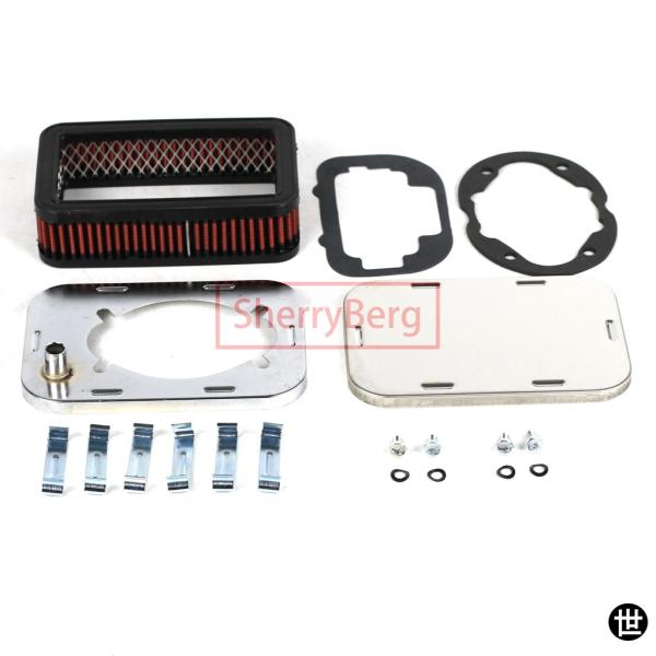 SHERRYBERG AAA+エアフィルター(EMPI、SOLEX、DELLORTO、WEBERキャブレター用、3236 DFEV、DFV、DFAVクロームクリーナー、45MM)