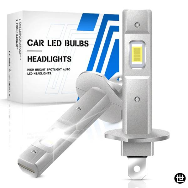 2X H1 LEDヘッドライトバルブミニ55W 20000LM CSP自動車用ヘッドランプファンレスライトオートダイオードフォグランプ12V 6000K自動車プラグアンドプレイ