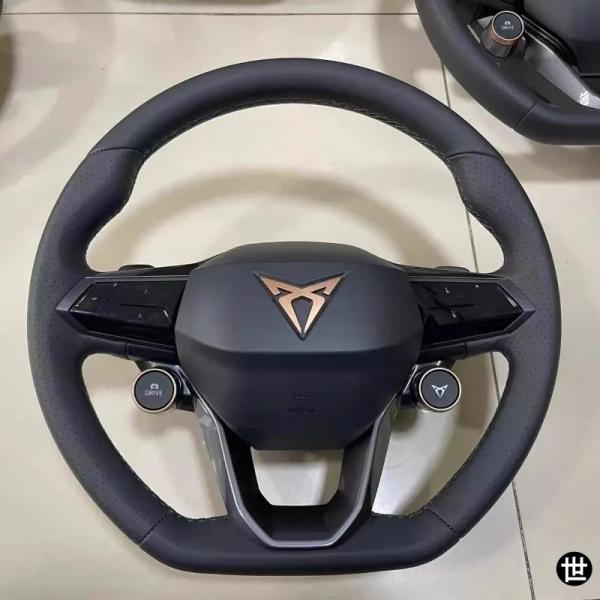 SEAT CUPRA FR LEON MK4、SEAT LEON FR MK3 2013-2021、IBIZA 6J 用 DIY 車用ステアリングホイールカバー 編み込みレザーアクセサリー