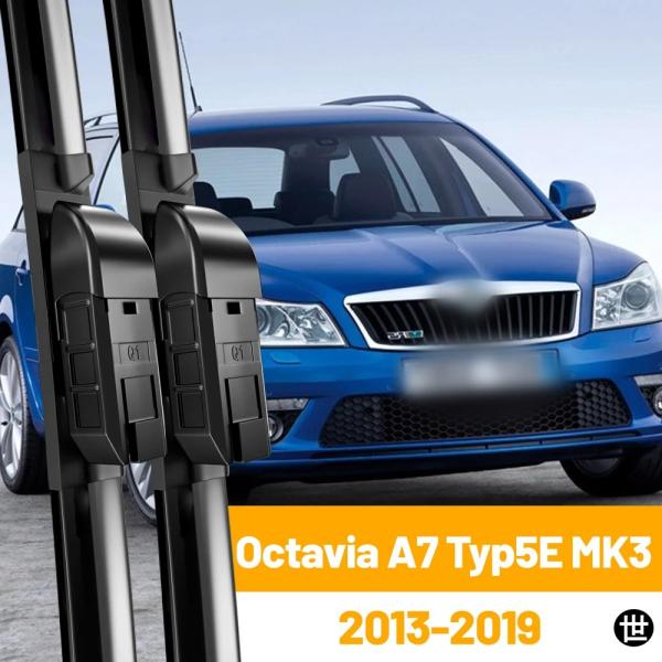 Skoda Octavia A7 Typ5E MK3用フロントワイパーブレード 2013-2019 2014 2016 2017 2018 フロントガラス/フロントガラス/ウィンドウアクセサリー 24インチ+19イ