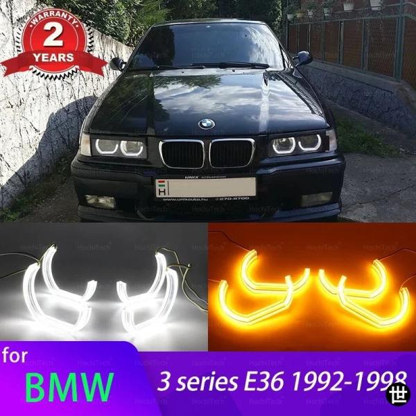 BMW E36 3シリーズ（ユーロヘッドライト装着車）1992-1998年式用 DTMエンジェルアイLED DRL M4スタイル ホワイトライトキットアクセサリー