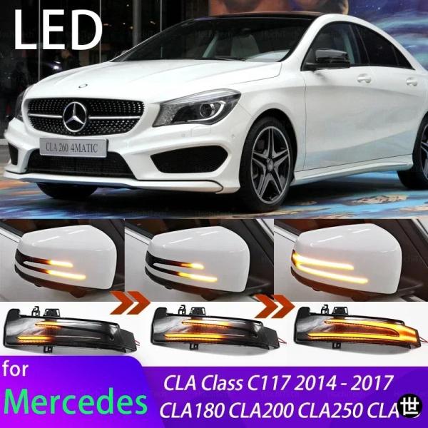 メルセデスベンツ CLAクラス C117 2014-2017 CLA180 ダイナミックLEDウインカーサイドミラーマーカーターンシグナルライトランプカーアクセサリー