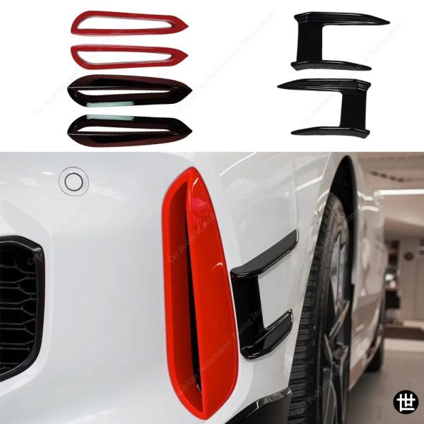 BMW F40 118i 118d 120i 120d 128ti M135i M Sport 2019-2024 チューニング用 MPスタイル フロントバンパー エアロフリック＆レッド エアベントカバー トリム