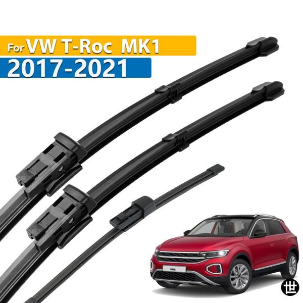 LHD フロント＆リアワイパーブレードセット VW T-Roc 2017 - 2021 フロントガラス/フロントスクリーン/ウィンドウ レインブラシ 26"+20"+13"
