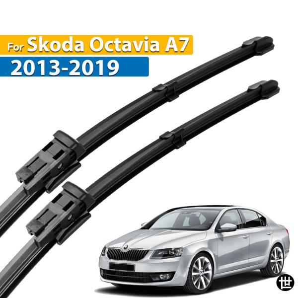 LHD フロントワイパーブレード Skoda Octavia A7 Typ5E MK3 2013 - 2019 フロントガラス/フロントガラス/ウィンドウブラシ 24インチ/19インチ