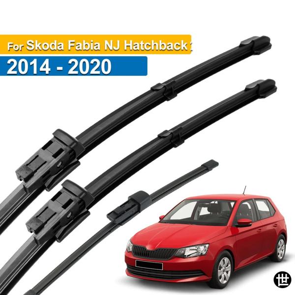 LHD フロント＆リアワイパーブレードセット Skoda Fabia NJ ハッチバック 2014 - 2020 フロントガラス/フロントガラス/ウィンドウ 24"16"14"