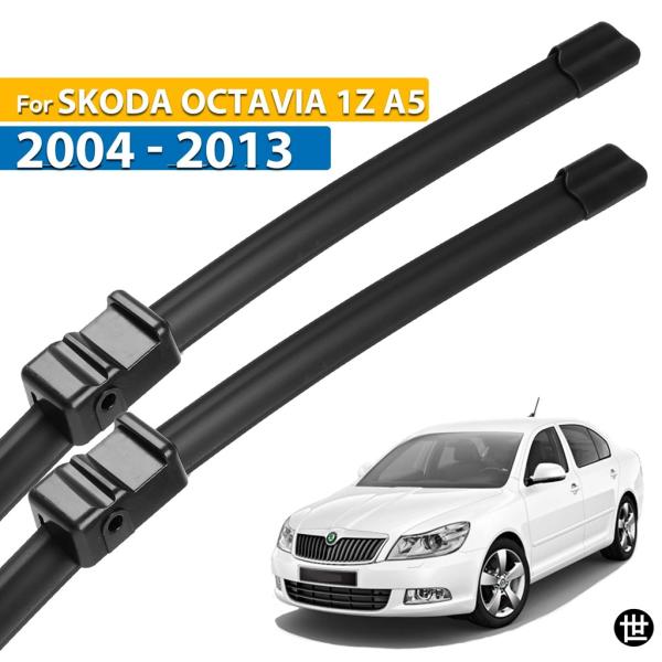 LHD フロントワイパーブレード Skoda Octavia 1Z A5 2004 - 2013 用 フロントガラス フロントガラス 窓拭き レインブラシ 24インチ+19インチ