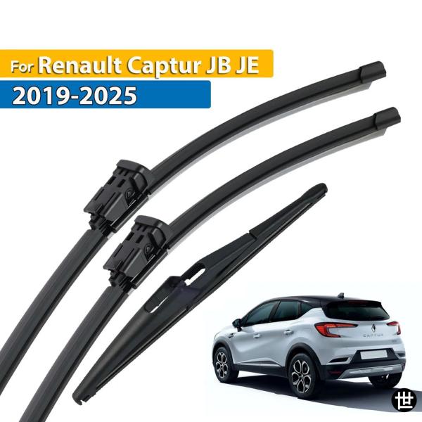 製フロント＆リアワイパーブレードセット（ルノー キャプチャー JB JE 2019 - 2025年モデル対応、フロントガラス/フロントガラス/ウィンドウ用、28