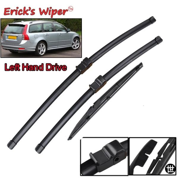 LHD フロント＆リアワイパーブレードセット Volvo V50 2004 - 2006 フロントガラス/フロントガラス/ウィンドウ レインブラシ 26インチ+19インチ+1