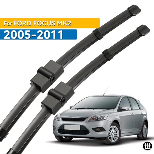 LHD &amp; RHD フロントワイパーブレード Ford Focus 2 2004 - 2011 フロントガラス/フロントガラス/ウィンドウ カーレインブラシ 26インチ+17インチ