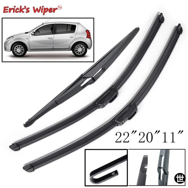 フロント＆リアワイパーブレードセットキット Dacia Renault Sandero MK2 2012 - 2014 フロントガラス/フロントガラス/ウィンドウ 22"20"11"