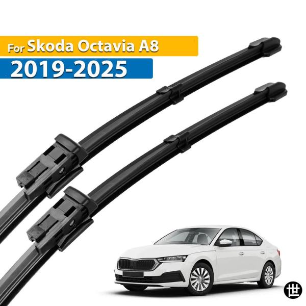 LHD フロントワイパーブレード Skoda Octavia A8 2019 - 2026 用 フロントガラス/フロントガラス/ウィンドウ カーレインブラシ 26インチ+19インチ