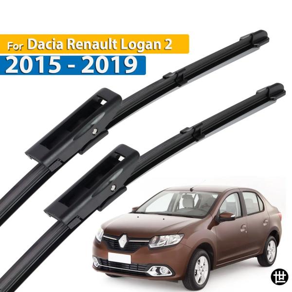 LHD フロントワイパーブレード Dacia Renault Logan 2 2015 - 2019 用 フロントガラス/フロントガラス/ウィンドウ カーレインブラシ 22インチ+19