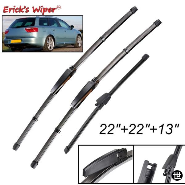 LHD フロント＆リアワイパーブレードセット Seat Exeo ST エステート 2008 - 2013 フロントガラス/フロントガラス/ウィンドウブラシ 22"22"13"