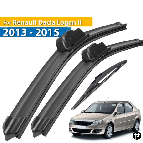 フロント＆リアワイパーブレードセットキット Dacia Renault Logan MK2 MCV 2013 - 2015 フロントガラス/フロントガラス 22"+20"+12"