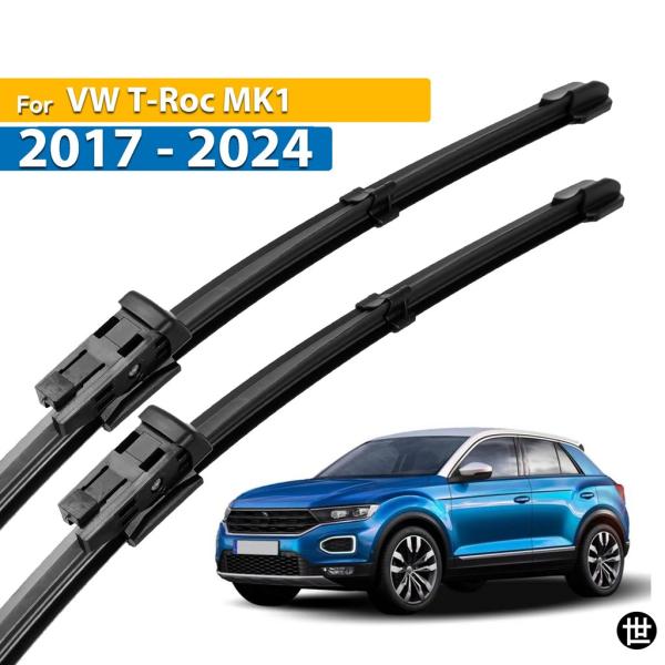 LHD フロントワイパーブレード VW T-Roc 2017 - 2024 用 フロントガラス フロントガラス クリーン ウィンドウ カー レインブラシ 26インチ+20イン