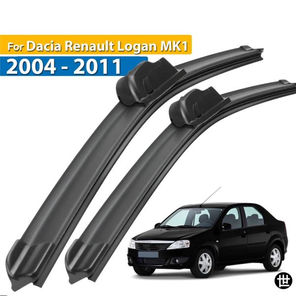 LHD フロントワイパーブレード Dacia Renault Logan MK1 2004 - 2011 用 フロントガラス/フロントガラス/ウィンドウ レインブラシ 20インチ+20イ