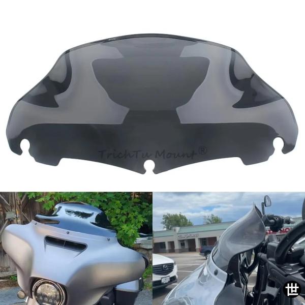 ハーレーツーリング、エレクトラ、ストリート、トライグライド、FLHT、FLHTK、FLHX 2014-2025用 バイク用 9インチ フェアリング ウインドスクリーン ウインドディフレクター ウインドシールド