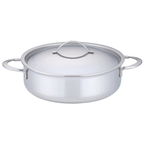 [ 外径:255mm 深さ:70mm 底径:220mm 3L 質量:2.07kg 底板厚:2mm ] 18-10ステンレス フランス製電磁調理器に対応しておりません。※※サイズによって形状が画像と異なる場合がございます。詳細につきましては当...