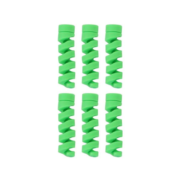 ケーブルプロテクター 6個セット スパイラル プロテクター 保護 カバー ゴム 断線防止 android iPhone Lightning ...