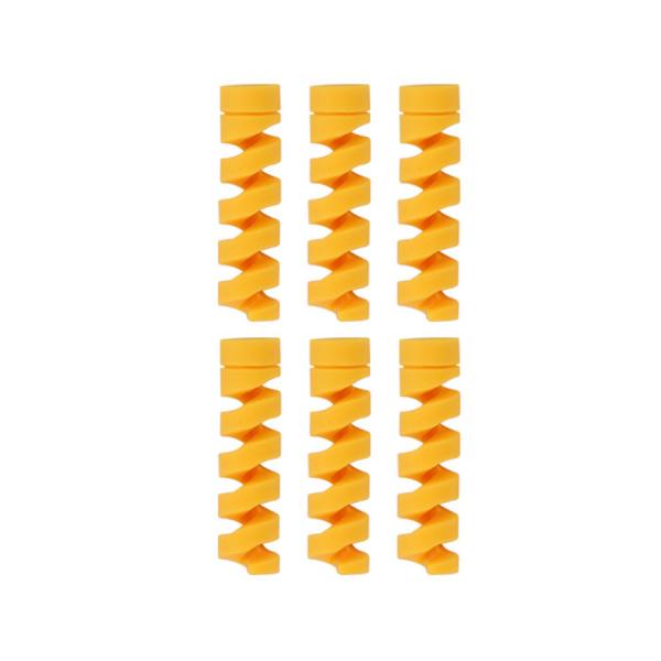 ケーブルプロテクター 6個セット スパイラル プロテクター 保護 カバー ゴム 断線防止 android iPhone Lightning ...