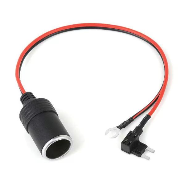 ・ヒューズボックスからシガーソケット(メス)配線を切らずに電源を取り出すことができます。・ドライブレコーダー、レーダー探知機、カーナビ、ETC車載器、バックカメラ等の電源取り出しに・仕様：12V用／全長：約30cm