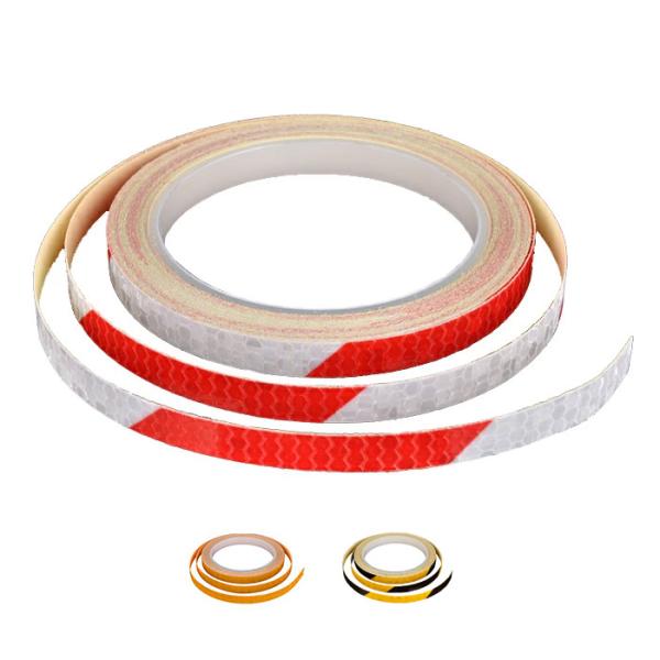 夜間・暗闇で光に当たると光る 反射光テープ自転車、ベビーカー、三輪車等の安全サインに。いろんな所に貼って夜間の安全標示に。※水に濡れていたり、油分等で汚れている場所、ザラザラ面や凹凸の激しい面には接着できません。予めご了承ください。