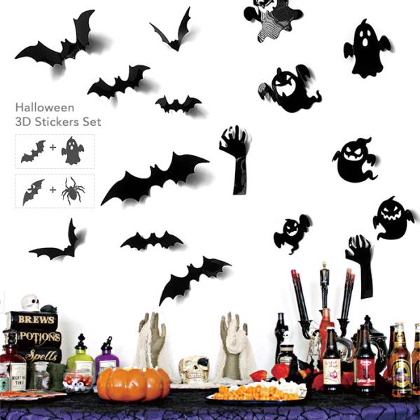 ・＃１オバケ+手：8枚コウモリ：12枚・＃２クモ+クモの巣：9枚コウモリ：12枚商品説明選べる ハロウィン3D立体シールセットハロウィンの雰囲気を盛り上げてくれる3Dステッカー階段、玄関、リビングなど空間に合わせて貼り方は自由自在色んなサイ...