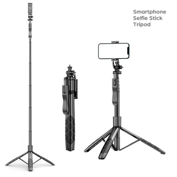 スマホやGoPro、アクションカメラにも対応三脚一体型自撮り棒取り付けも簡単さまざまな角度から写真や動画撮影ができます。・レバーを最大153cmまで伸縮可能。コンパクトサイズながら様々な撮影に対応。・折りたたみ式つまみ付きで手ブレ防止可能。...