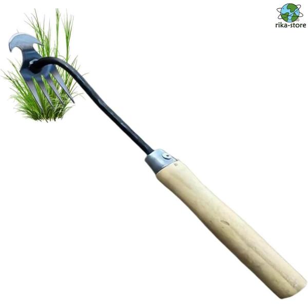 爆買　商品情報：長さ約30cm、重さ200g用途：雑草の生える庭や畑で、素早く効果的に雑草を除去するために広く使用されている材質：本体：マンガン鋼、柄：木製雑草抜き 雑草抜き機 除草ハンドツール 除草ツール 多機能除草くわ片手用 庭用除草ツ...