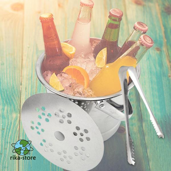 爆買　説明:[丈夫な素材]: アイスバケツは磨かれたステンレス鋼でできており.厚い壁は内部を冷却し.外部の結露を防ぎます.磨かれた表面は日常の摩耗に耐えます.[溶けたアイスストレーナーとアイストング付き]: アイスストレーナー付きのパーティ...