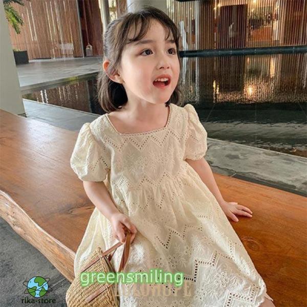 子供 レースワンピース ワンピース 子供ドレス 半袖ワンピース 膝丈ワンピース 女の子 キッズ 子供 子供ワンピース 結婚式 発表会 日常服ふんわりボリュームたっぷりおしゃれなレースワンピースこれ１枚でお着替えもラクチン?夏のいちおしアイテ...