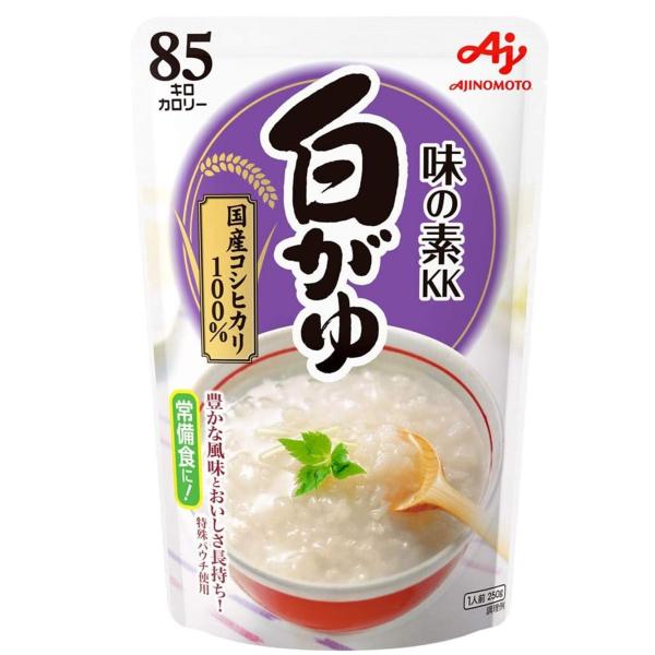 【商品詳細】「 味の素 KK おかゆ 」シリーズは、持ち運びに便利なレトルトパウチ。温めずにそのままでもお召し上がりいただけますので、場所や状況を問わずにお召し上がりいただくことができます。【品名・名称】米飯類(かゆ)【保存方法】常温にて保...