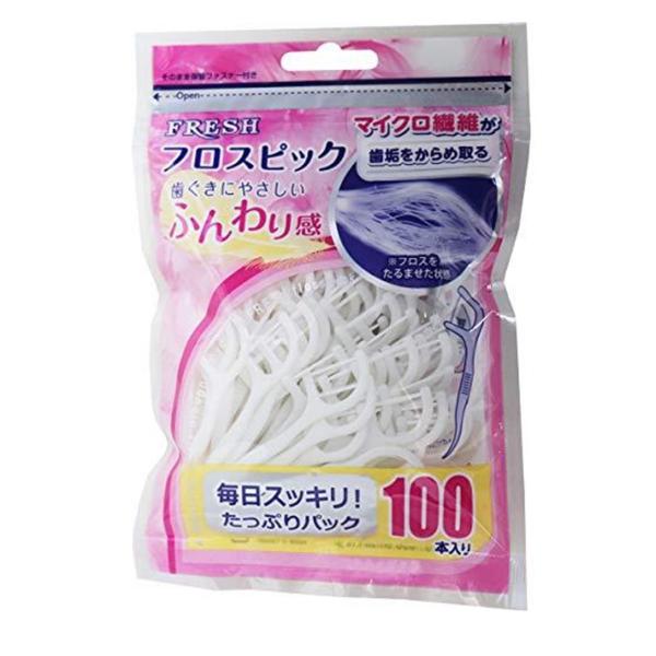 商品名：デンタルプロ FRESH フロスピック 100本入内容量：100本JANコード：4973227417356発売元、製造元、輸入元又は販売元：デンタルプロ株式会社原産国：台湾ふんわり素材のＦＲＥＳＨフロスピックより、100本入りパック...