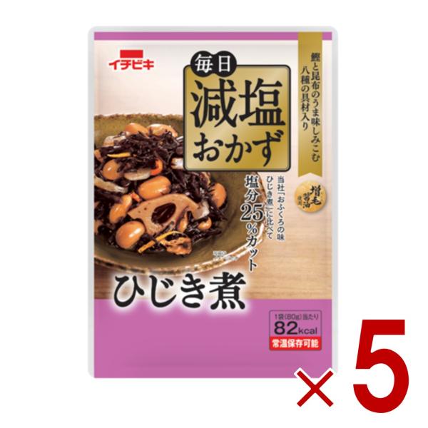 鰹と昆布のうま味しみこむ、8種の具材入りのひじき煮です。常温で保存できます。塩分25％カットの減塩タイプ。※「おふくろの味ひじき煮」に比べて塩分(食塩相当量)を25％カットしています。※ポリグルタミン酸は、納豆のネバ(糸引き)の成分で、塩味...